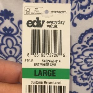 Charter Club | Tops | Nwt Charter Club White And Blue Top In Size Large ...